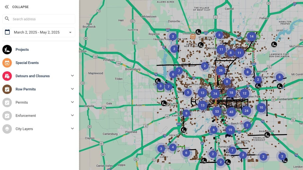 Indianapolis launches interactive road closure viewing map - WISH-TV